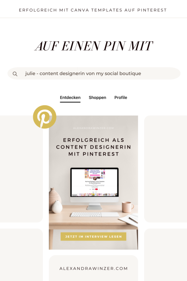 Pinterest als Designerin: Auf einen Pin mit Template Designer Julie